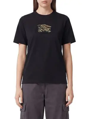 BURBERRY Burberry Slim Fit Cotton T-Shirt With Equestrian Knight Logo