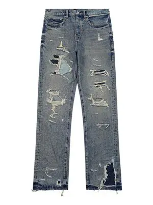 PURPLE BRAND Dirty Repair Blowout Denim - Blue