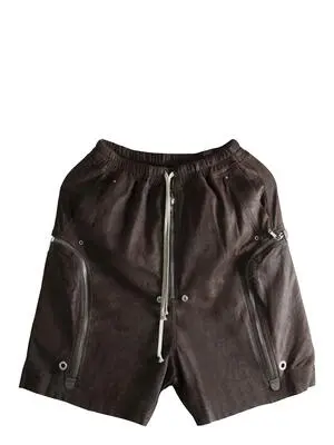 Rick Owens Bauhaus Bela Leather Shorts - Brown