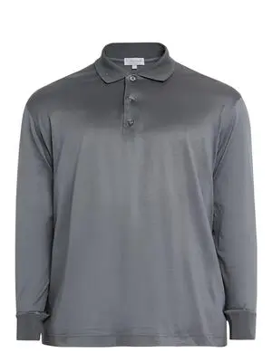 Charvet Cotton Jersey Long-sleeve Polo Shirt - Gray