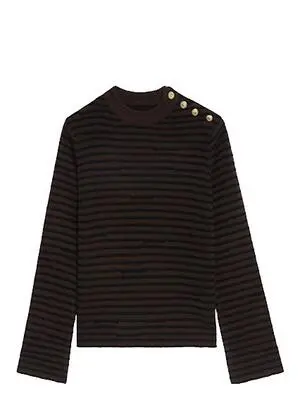 Zadig&Voltaire Striped Knitted Wool And Cashmere Jumper - Dark Chocolate