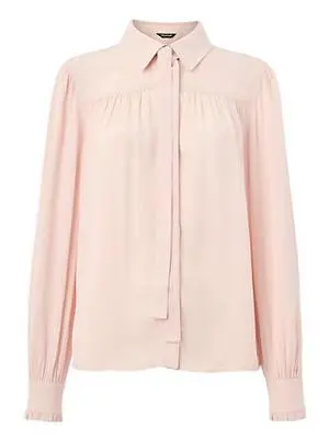 Whistles Tie-detail Crepe Blouse - Pale Pink