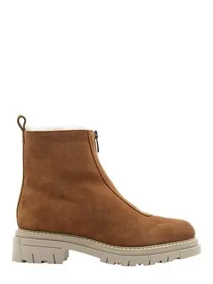 La Canadienne Delta Shearling-lined Booties - Toffee