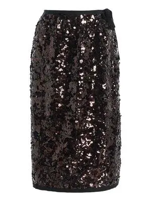 Prada Sequined Midi Skirt - Burgundy