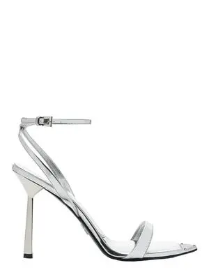PRADA Metallic Leather Heeled Sandals