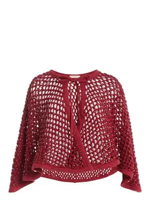 DIOTIMA Exclusive Crystal-embellished Knit Capelet - Red