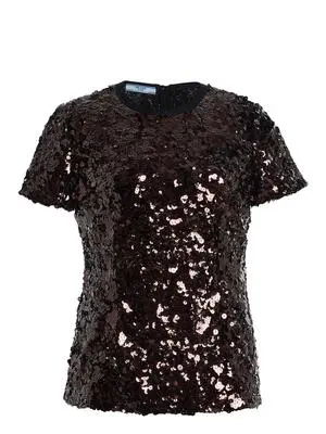 Prada Sequined Top - Burgundy