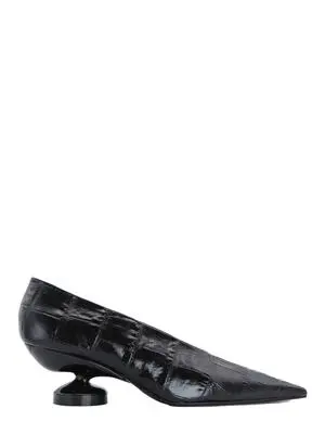 LUCASHEVA Exclusive Sophia Croc-effect Leather Pumps - Black