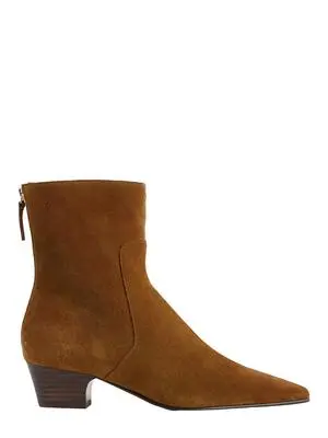 Madewell The Lexie Suede Ankle Boots - Warm Chestnut