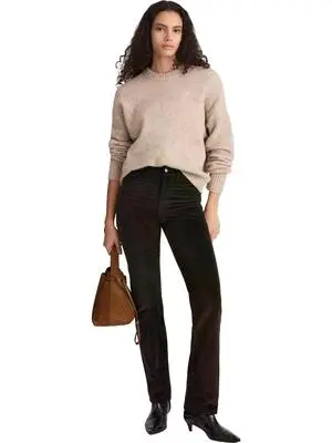 Madewell The Petite Longline Straight Corduroy Pant - Black Walnut