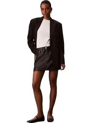 Calvin Klein Faux Leather Mini Skirt - Black