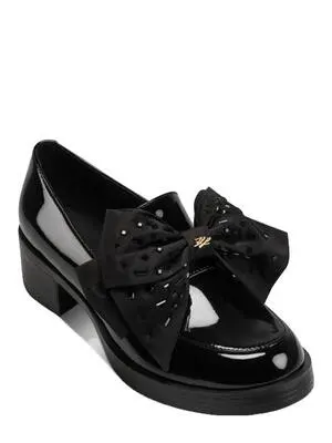Karl Lagerfeld Paris Camilia Bow Loafer - Black/black