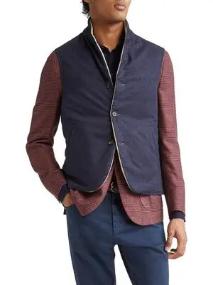 Eleventy Reversible Technical Vest - 11-02 Blue And Sand