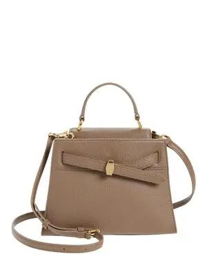 Veronica Beard Dash Leather Top Handle Bag Bark
