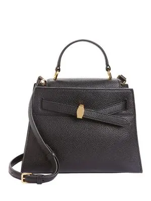 Veronica Beard Dash Leather Top Handle Bag - Black