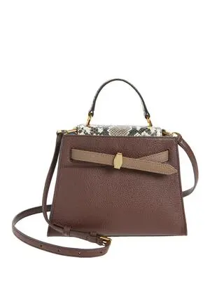 Veronica Beard Dash Leather Top Handle Bag - Dark Raisin Multi