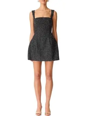 ELLIATT Galadirel Check Tweed Mini Dress - Black