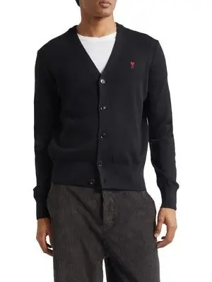 Ami De Coeur Merino Wool Cardigan - Noir/rouge