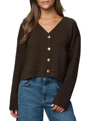 Splendid Libby Crop Cardigan - Soft Chocolate Brown