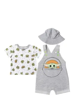 STAR WARS Shortall T-shirt & Hat Set - Baby Yoda Gray Gray