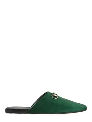 Gucci Horsebit Suede Mules - Green