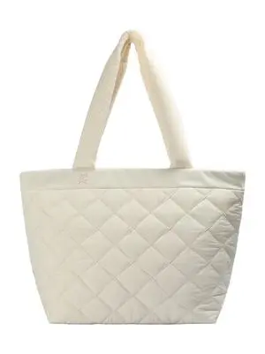 SCALPERS Quilted Nylon Tote Bag - Ecru