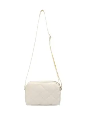 SCALPERS Nylon Quilted Crossbody Bag - Ecru