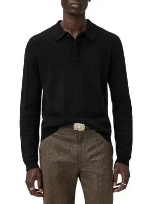 John Varvatos Macra Cashmere & Cotton Polo - Black