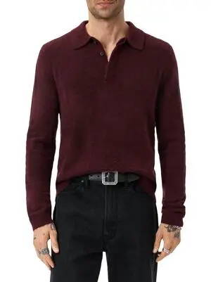 John Varvatos Macra Cashmere & Cotton Polo - Merlot