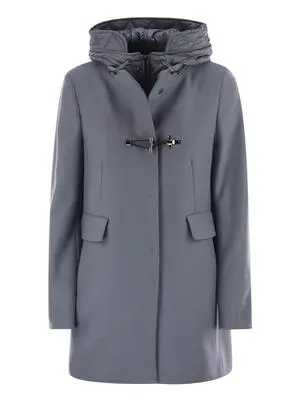 FAY Toggle Coat In Wool Cloth - Blue