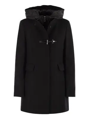 FAY Toggle Coat In Wool Cloth - Black