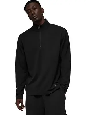 Alo Yoga Double Take Long Sleeve 1/4 Zip Top - Black