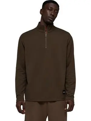 Alo Yoga Double Take Long Sleeve 1/4 Zip Top - Espresso
