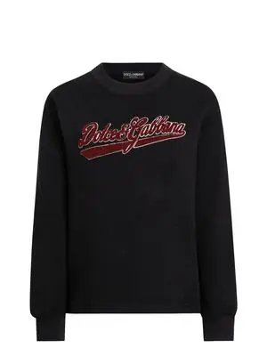 Dolce & Gabbana Cotton Sweatshirt With Patch - Black