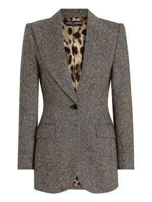 Dolce & Gabbana Single-breasted Dotted Wool Jacket - Multicolor