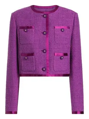 Dolce & Gabbana Single-breasted Rachel Tweed Jacket - Purple
