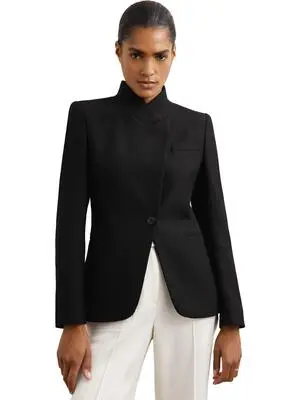 REISS Manon Wool-Blend Wrapover Blazer
