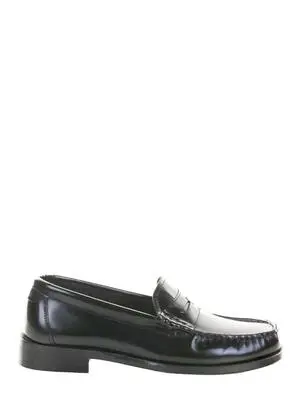 Furla Leather Penny Loafers - Black