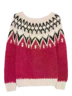 FRANTIC Fair Isle Wool Sweater - Red