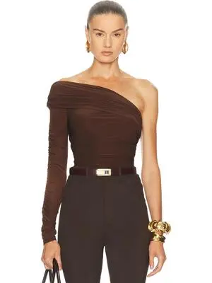 Ronny Kobo Adriene One-shoulder Top - Chicory