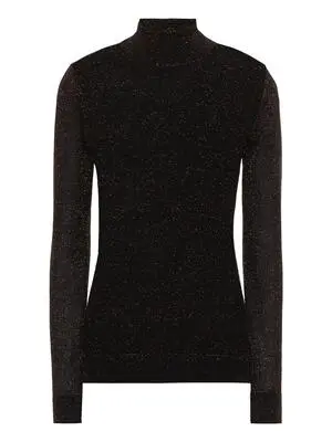 Autumn Cashmere Metallic Cashmere-blend Turtleneck Sweater - Black