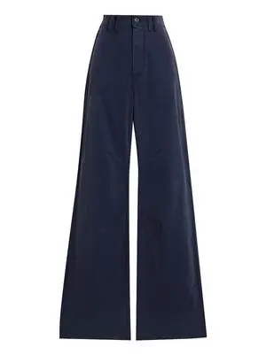 Paige Sasha Twill Wide-leg Pants - Navy