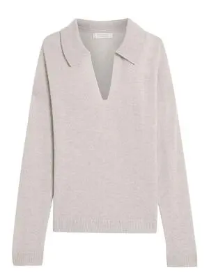 Chinti & Parker Cashmere Polo Sweater Beige