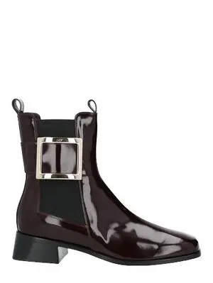 ROGER VIVIER Ankle Chelsea Boots With Buckle And Logo - Purple