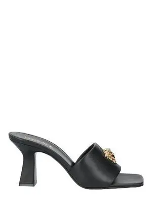 Versace Calfskin Slide Sandals - Black