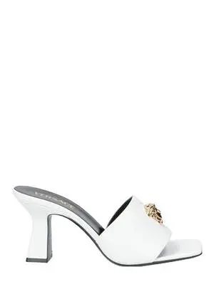 Versace Calfskin Slide Sandals - White
