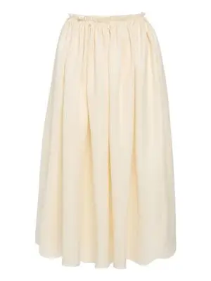 Gabriela Hearst Chiara Pleated Skirt Textured Linen - Ivory
