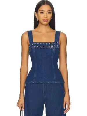 Amanda Uprichard Thalia Top - Denim-medium