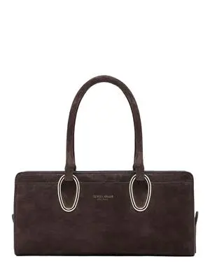 Giorgio Armani Suede Bauletto Bag - Brown