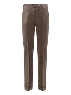 PT TORINO Style Stretch Wool Trousers - Brown